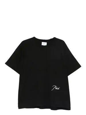 Rhude Logo-embroidered Raglan-sleeve T-shirt Black