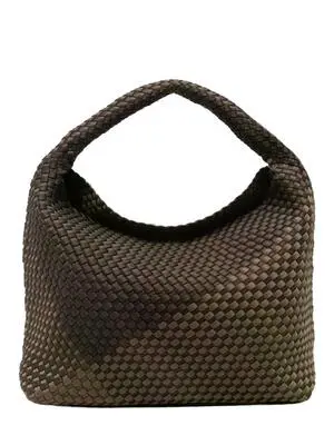 MARREA Large Check-pattern Woven Tote Bag
