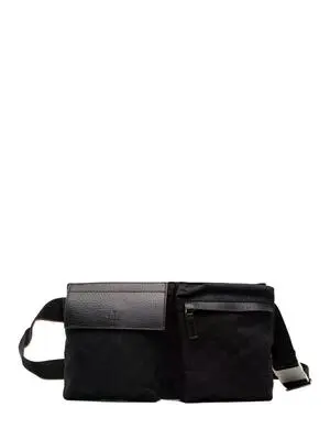 Gucci 2000-2015 Gg Canvas Double Pocket Belt Bag - Black
