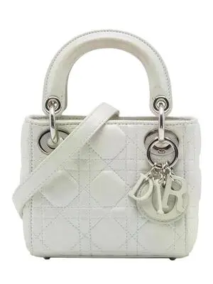 DIOR 2015 Micro Iridescent Lambskin Cannage Lady Dior Satchel