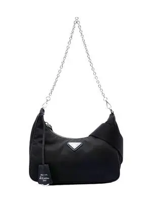 PRADA 2019-2026 Mini Saffiano Trimmed Tessuto Re Edition 2005 Satchel