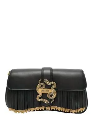 JUST CAVALLI Snake-plaque Pleated Cross Body Bag
