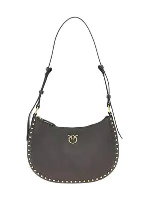 Pinko Mini Half Moon Stud-embellished Shoulder Bag Brown