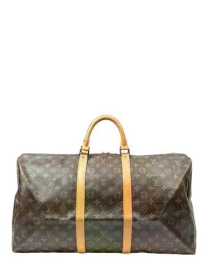 LOUIS VUITTON 55 Keepall Monogram Travel Bag - Brown