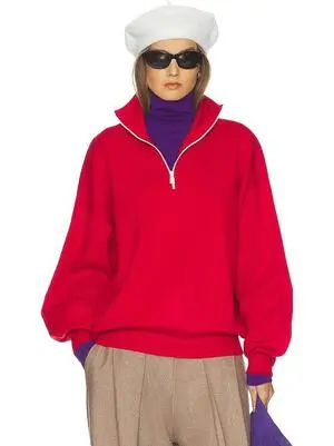 HELSA Helsa Zionn Classic Knit Half Zip Red