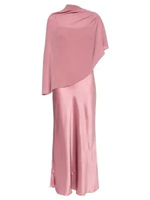 REFORMATION Lilibeth Detachable-cape Silk Midi Dress Xs Memory Lane