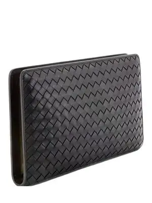 BOTTEGA VENETA Agenda Frame Intrecciato Leather Clutch Bag