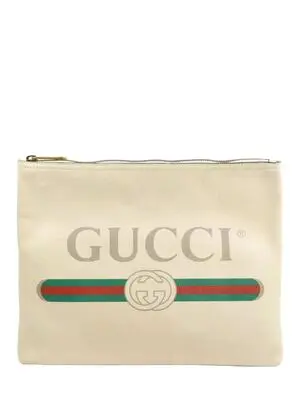 GUCCI Logo-print Interlocking G Clutch Bag