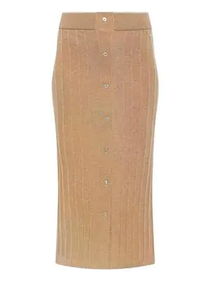 PAUL & SHARK Ribbed-knit Button-down Skirt