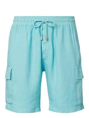 Vilebrequin Baie Linen Bermuda Shorts Blue