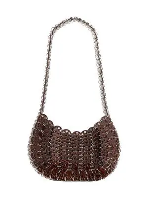 PACO RABANNE Moon Flip Croc-effect Leather Chainmail Shoulder Bag