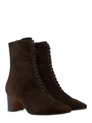 CAREL Colette Lace-up Suede Ankle Boots