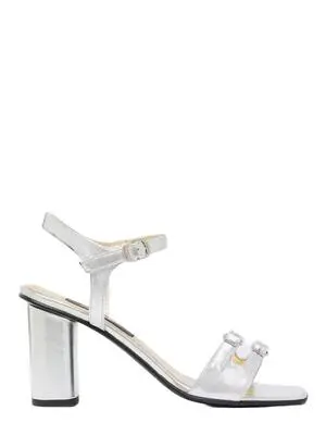 CAREL Triple-strap Block-heel Sandals Silver