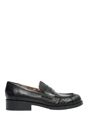 ASH Rusty Fur-lined Gathered-toe Loafers