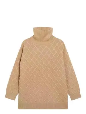 MAX MARA Oversized Diamond Wool-and-cashmere Sweater - Camel