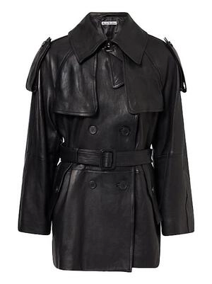 ACNE STUDIOS Relaxed-fit Double-breasted Leather Jacket 8