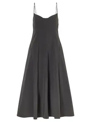 ST. AGNI Paneled Shell Midi Dress