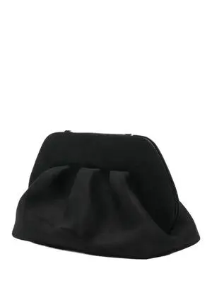 THEMOIRE Medium Bios Ruched Clutch Bag - Black