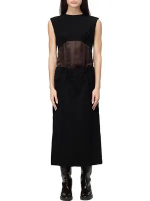 MARNI Sleeveless Virgin Wool Midi Sheath Dress With Crew Neck