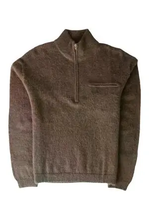 LAST CALL FOR Zip Trucker Brushed-effect Sweater