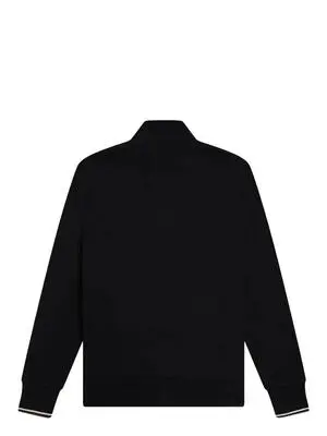 Fred Perry Quarter-zip Embroidered-logo Sweatshirt Black