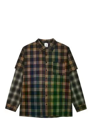 WESTFALL Layered-sleeve Check-pattern Shirt