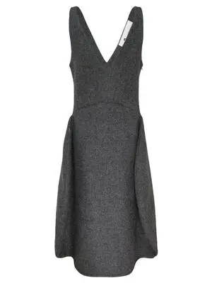 ENFOLD Sculpted-hem Woven Midi Dress