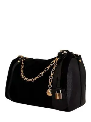 Moma Eva Chain-link Suede Tote Bag Black