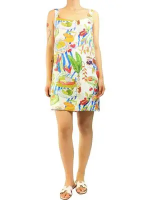 Farm Rio Printed Linen Mini Dress - Neutrals