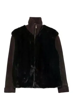 MC2 SAINT BARTH Faux-fur Panelled Knitted Jacket