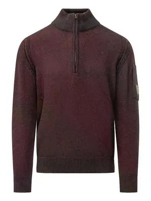 C.P. COMPANY Fleece Knit Lens Half-zip Sweater Red