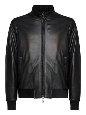 BARBA NAPOLI Zip-up Leather Jacket
