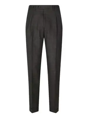 BERWICH Barber Long Check Pleated Trousers