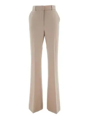 Sportmax Flare Trousers In Stretch Wool Serge Beige
