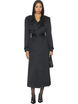 Simkhai Alvida Belted Long Coat - Black