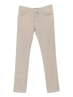 JACOB COHEN Logo-patch Straight-leg Trousers