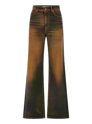 TRUE AVENUE Faded Wide-leg Jeans