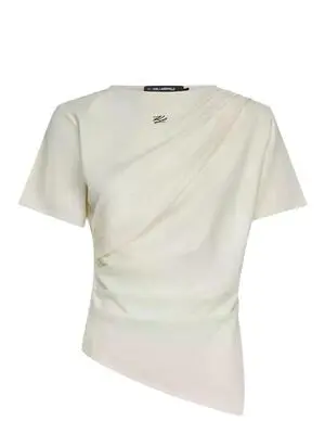 KARL LAGERFELD Asymmetric Draped T-shirt