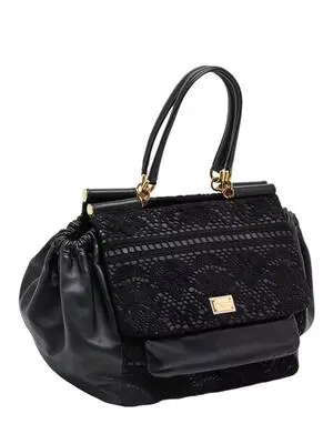 DOLCE & GABBANA Sicily Lace Top Handle Bag