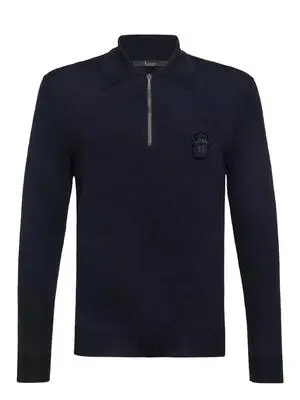 BILLIONAIRE Crest Zip-up Polo Shirt