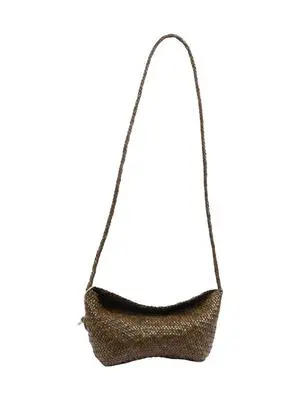 Dragon Diffusion Corsina Hand-woven Leather Mini Crossbody Bag Green