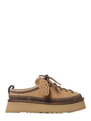 UGG Heritage Suede Sabots With Platform Sole And Wool Lining Beige