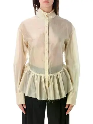 THELATEST Elaine Ruffled Sheer Shirt