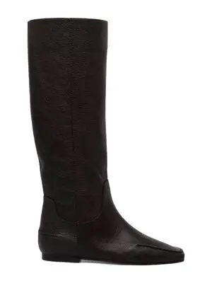 POLLINI Leather Square-toe Boots