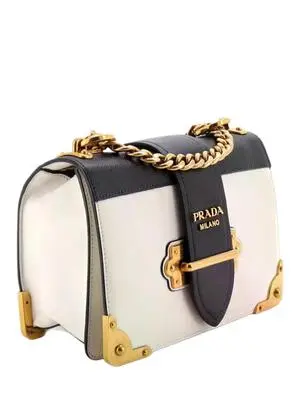 PRADA Cahier Leather And Saffiano Leather Small Crossbody Bag