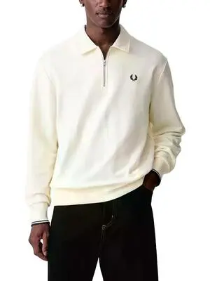 FRED PERRY Quarter-zip Laurel Wreath Polo Shirt
