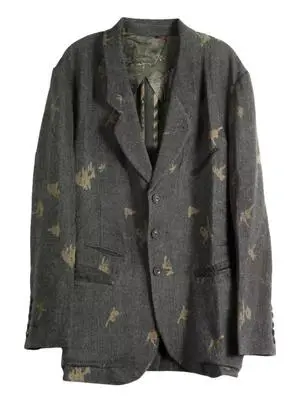 ZIGGY CHEN Jacquard-pattern Single-breasted Blazer