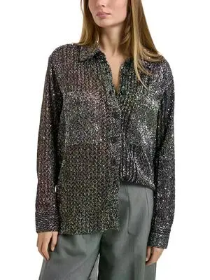 MISSONI Sequin-embellished Zigzag-knit Shirt