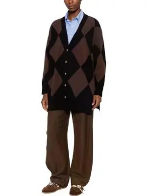 LABORATORIO CAPRI Argyle-pattern V-neck Cardigan
