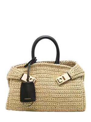 SALVATORE FERRAGAMO Mini Hug Woven Tote Bag